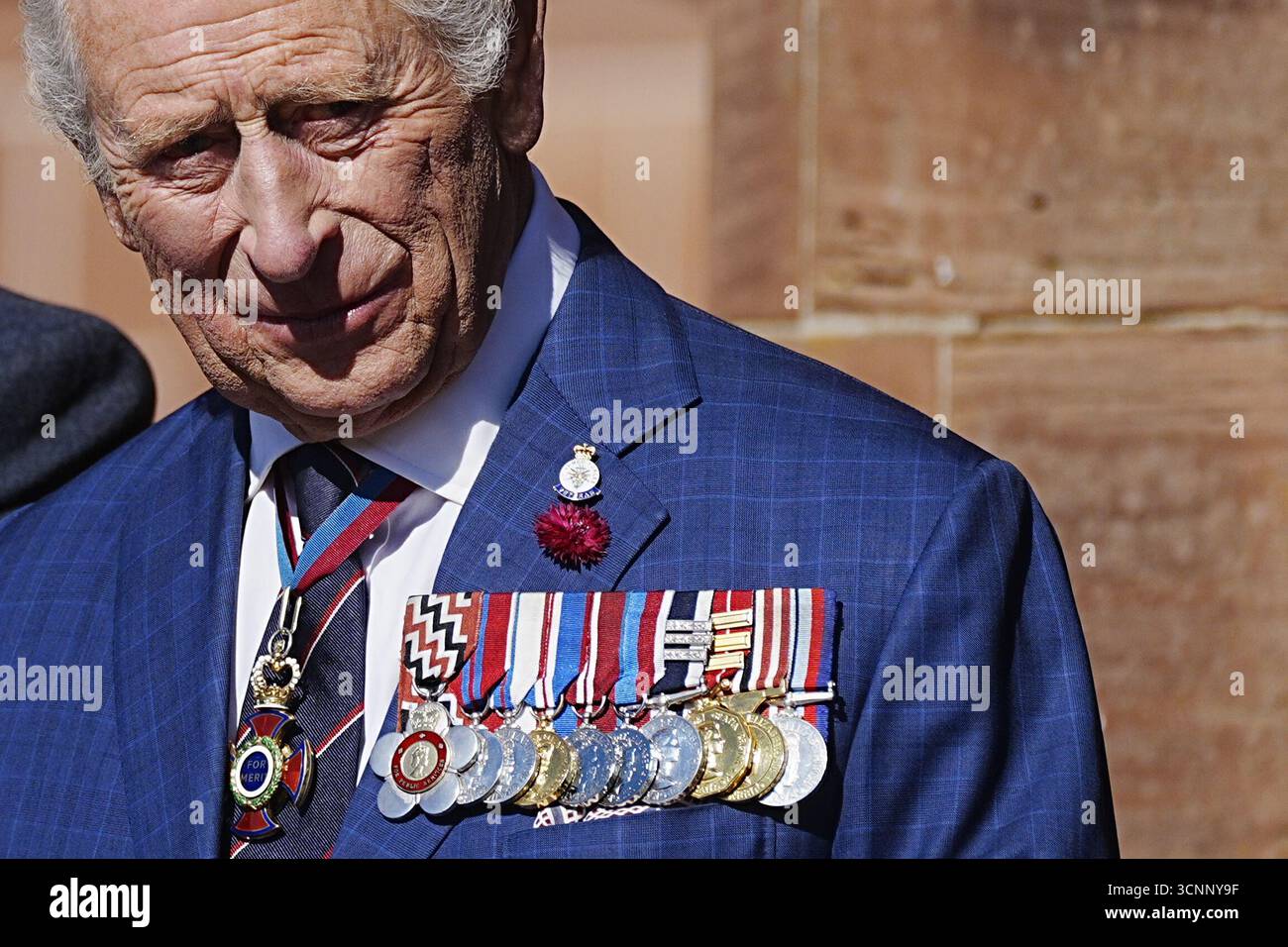 King Charles III arrives at the Town Hall in Barrow-in-Furness, Cumbria ...