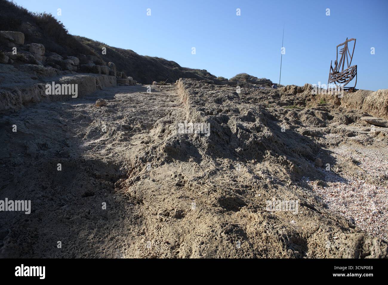 Tel Dor, hewn chambers served as dry docks to repair vessels, a ...