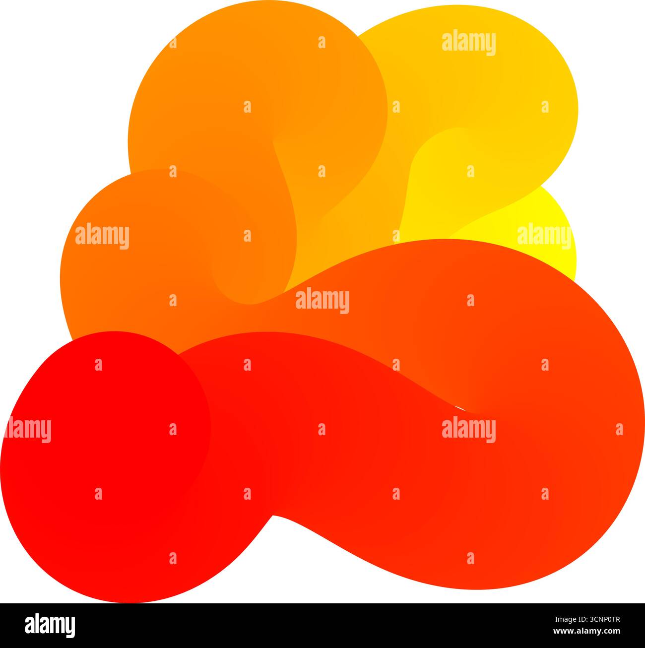 Colorful, flowing shapes blend together in a warm display. Vector ...