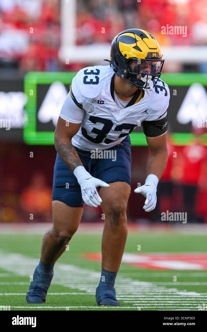 September 20, 2025: Michigan edge Dominic Nichols (33) during the ...