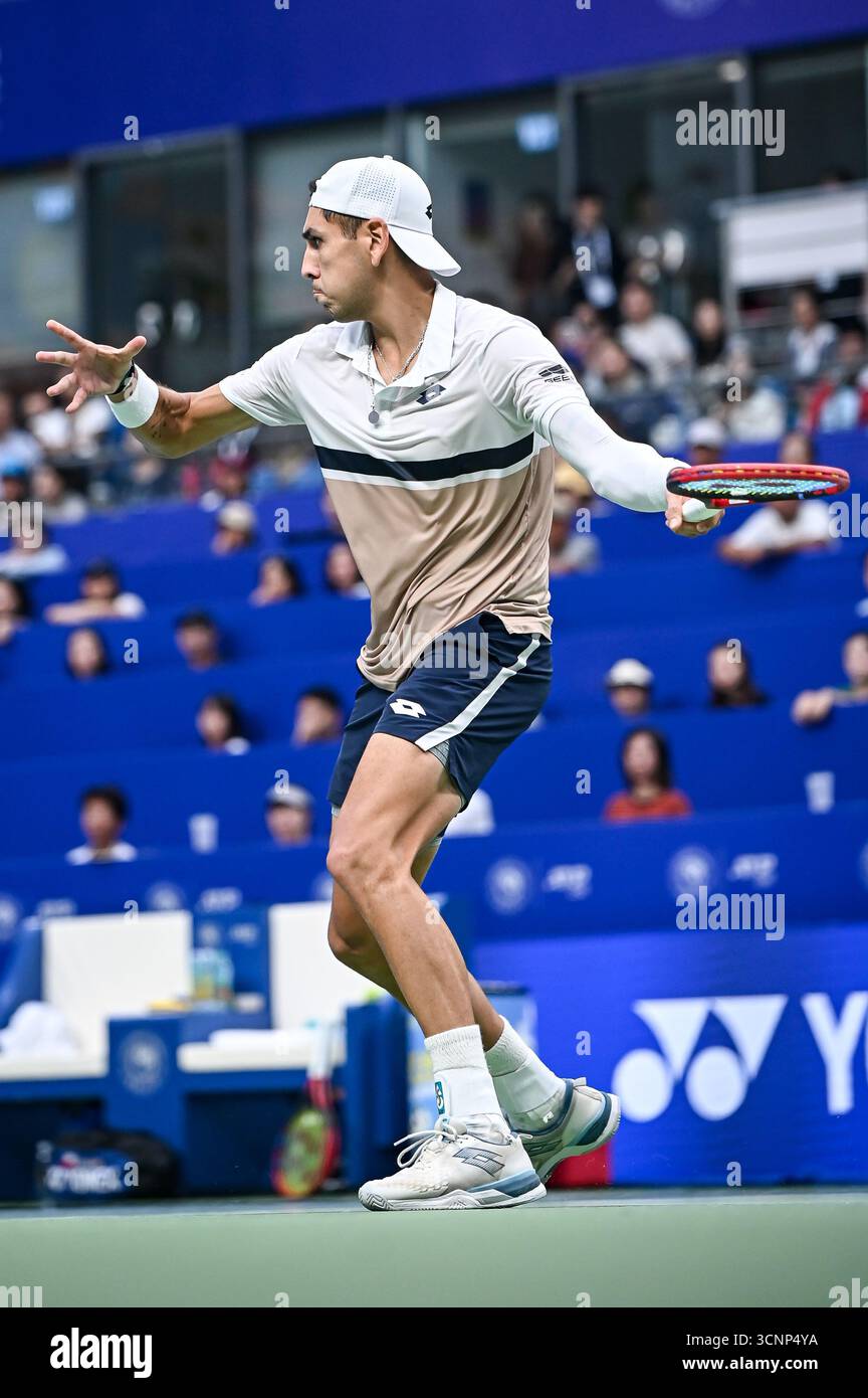 Chengdu, China PR. 22 September, 2025. Alejandro Tabilo during the Day 7 of ATP 250 Chengdu Open ...