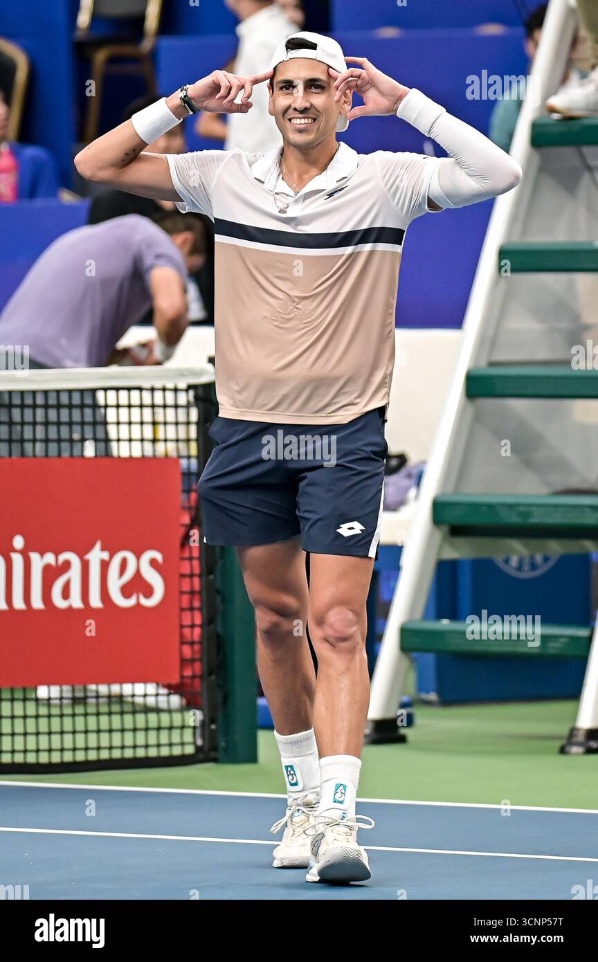 Chengdu, China PR. 22 September, 2025. Alejandro Tabilo during the Day 7 of ATP 250 Chengdu Open ...