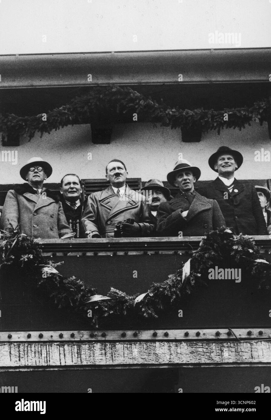 Adolf Hitler, Herrmann Goering and Joseph Goebbels among others, on a ...