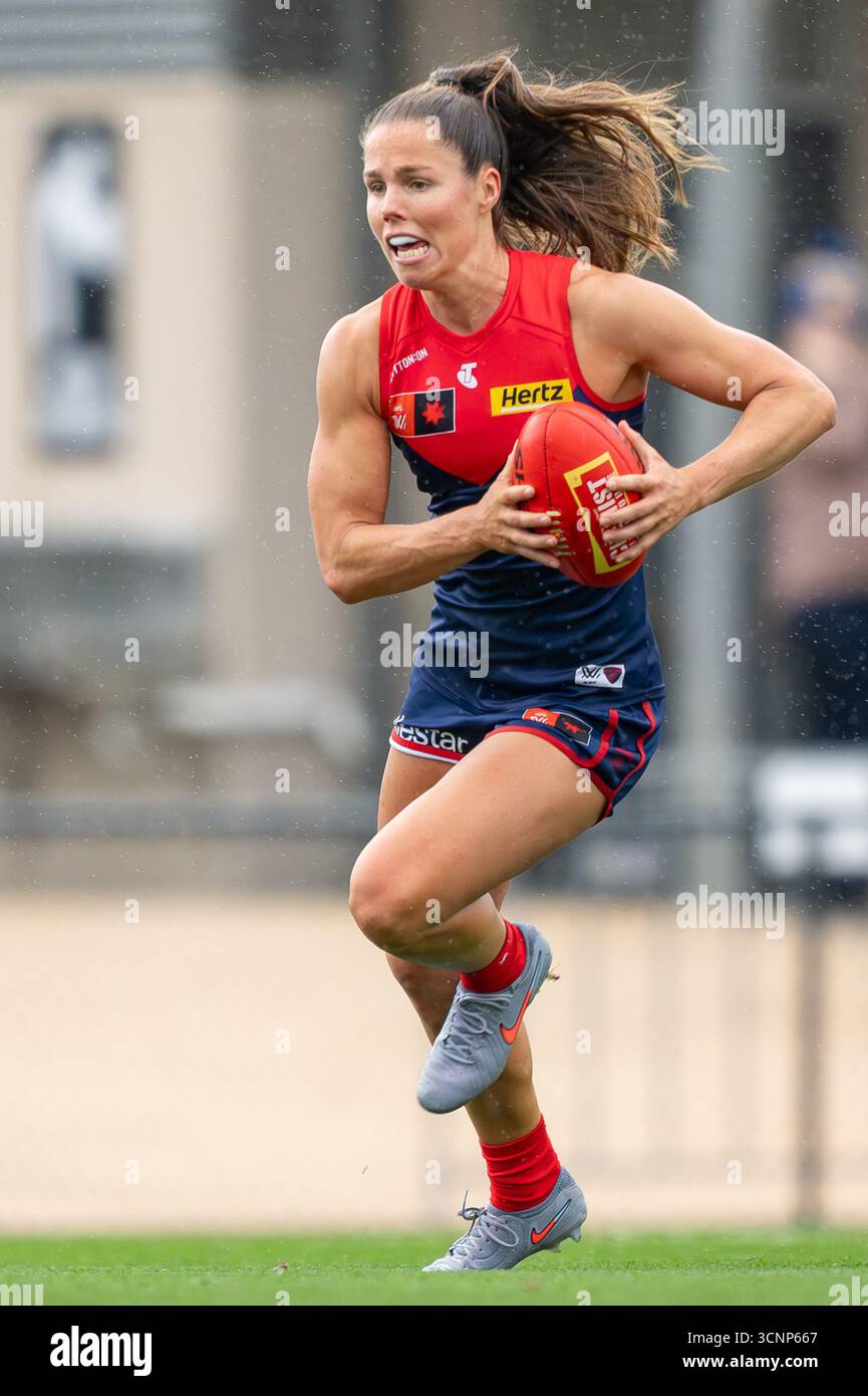 Kate Hore of Melbourne FC seen in action during the Round 6 game of the ...
