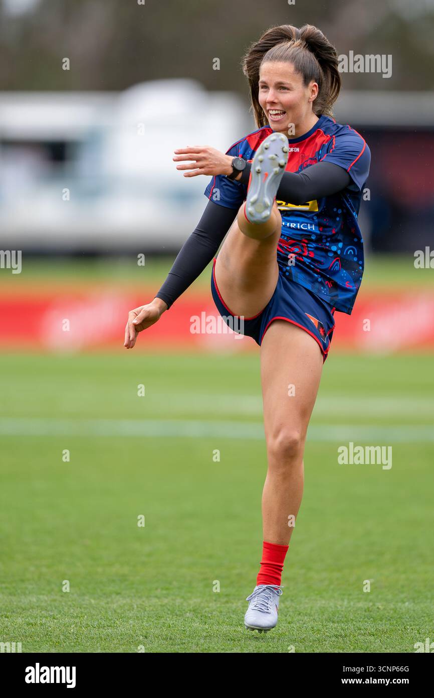 Kate Hore of Melbourne FC seen in action during the Round 6 game of the ...