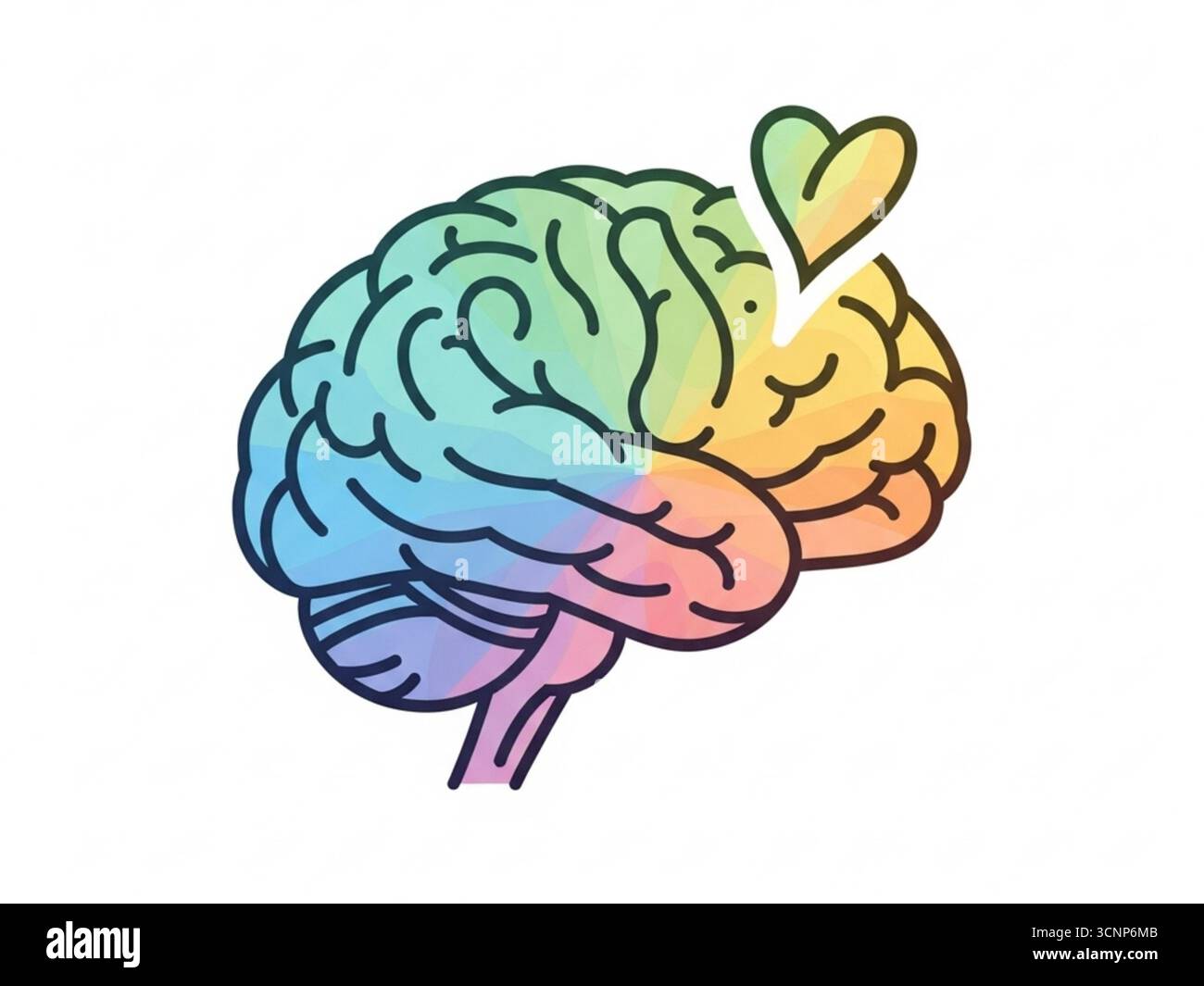 Mental Health Vector Icon - Brain, Emotional Wellness and Stability for ...