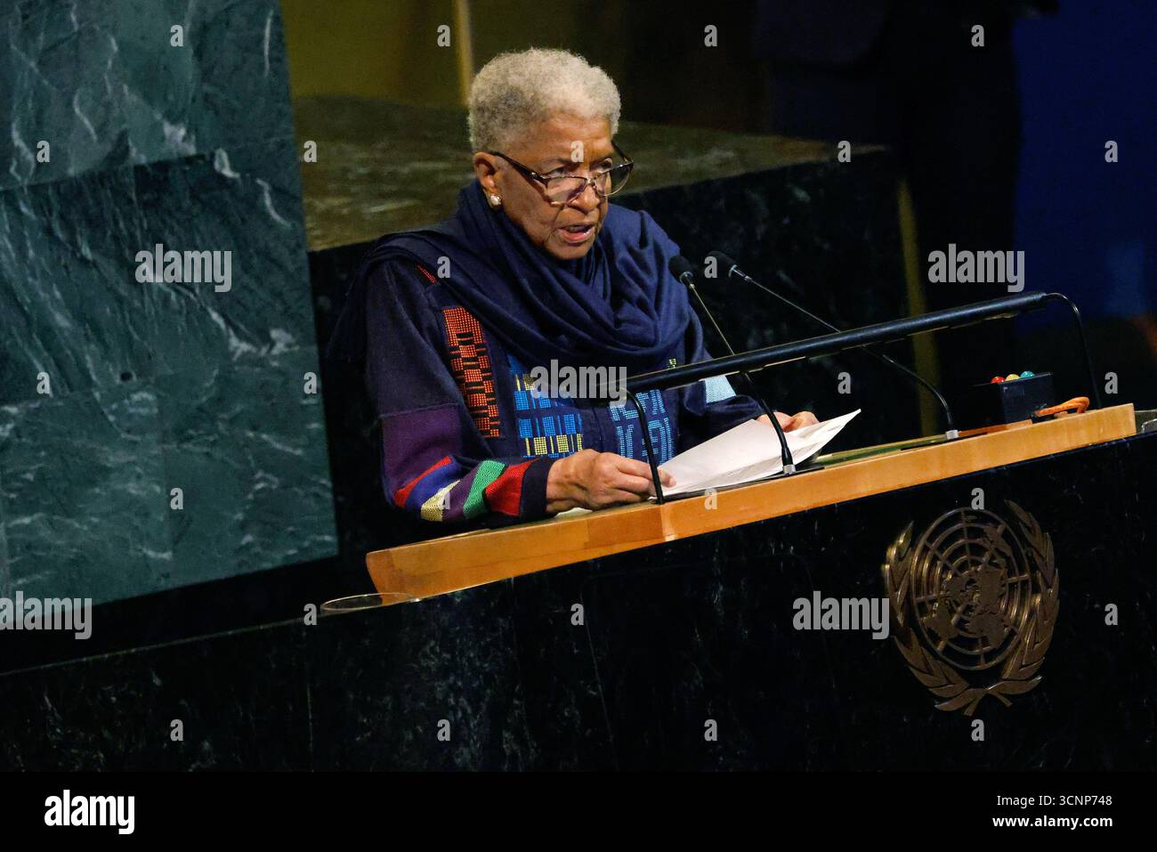 New York, United States. 22nd Sep, 2025. Former President of Liberia ...