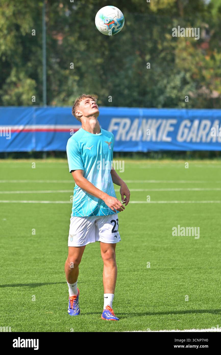 Rome, Italy. 22 Sept, 2025. Pietro Pinelli (SS Lazio) at warm-up of the ...