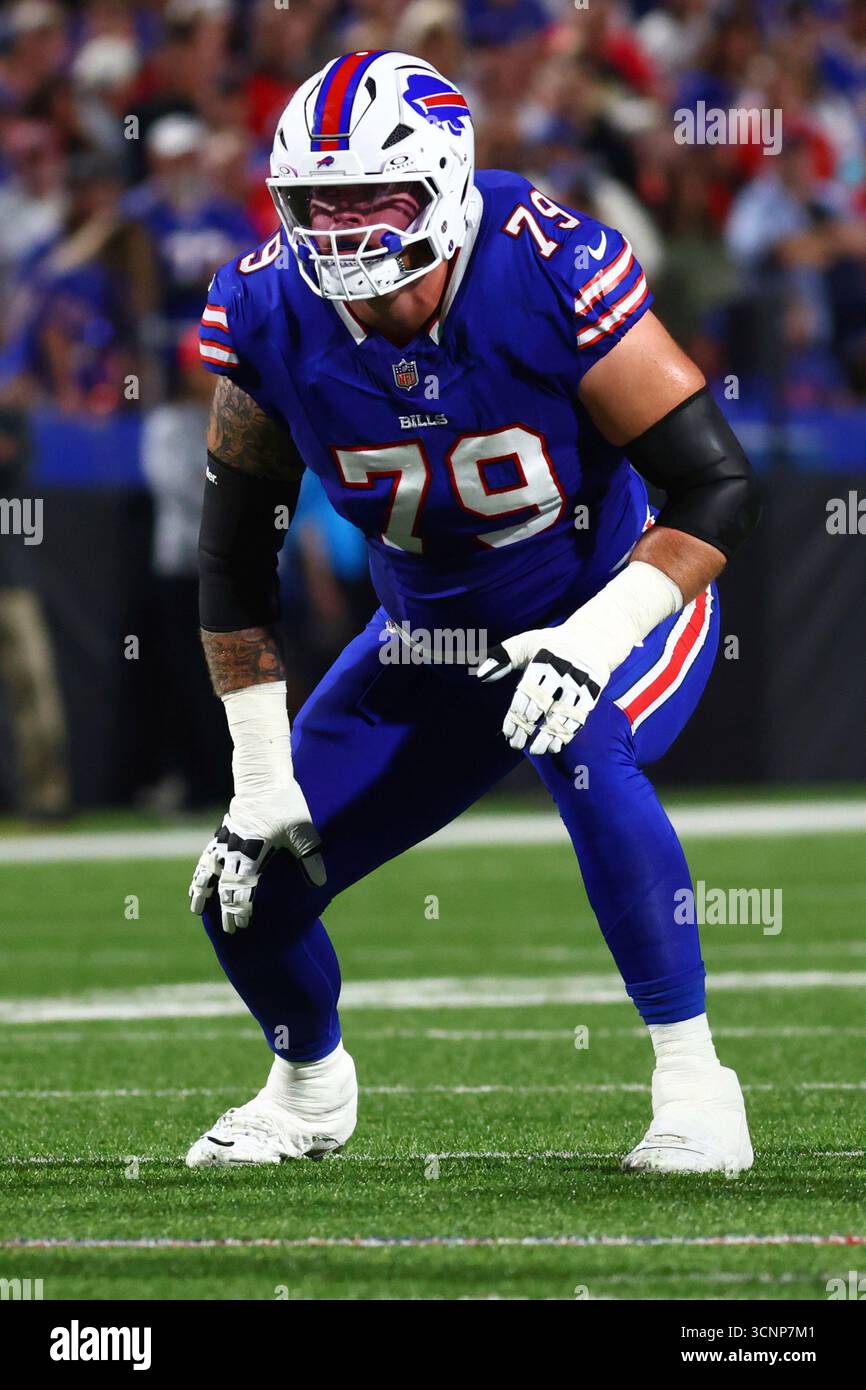Buffalo Bills offensive tackle Spencer Brown (79) blocks during the ...