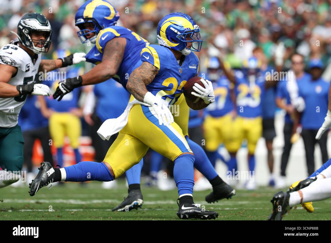 Los Angeles Rams running back Blake Corum (22) runs the ball during the ...