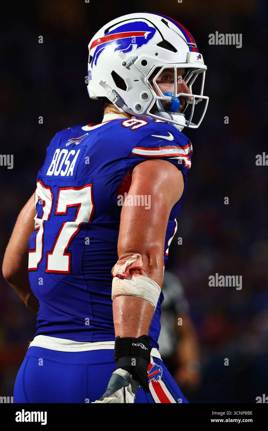 Buffalo Bills defensive end Joey Bosa (97) looks on during the first ...