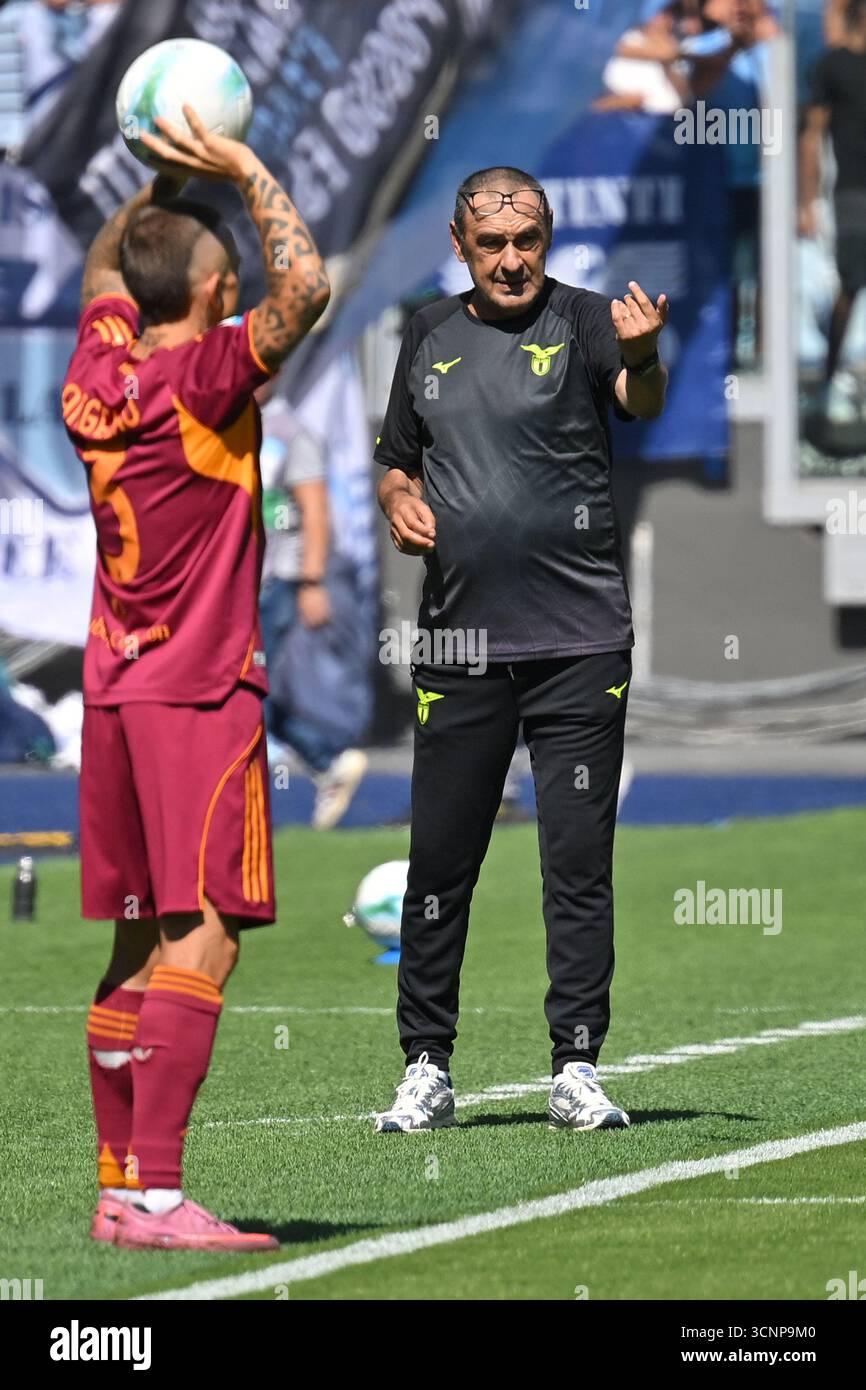 Lazio Coach Maurizio Sarri seen in action during the Serie A Enilive ...