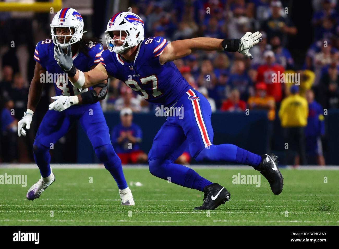 Buffalo Bills defensive end Joey Bosa (97) rushes during the second ...