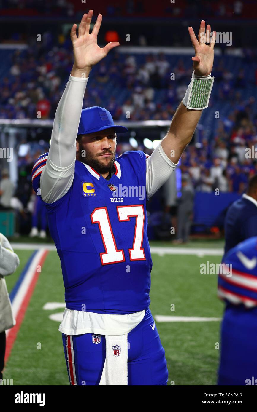 Buffalo Bills quarterback Josh Allen (17) celebrates following the ...