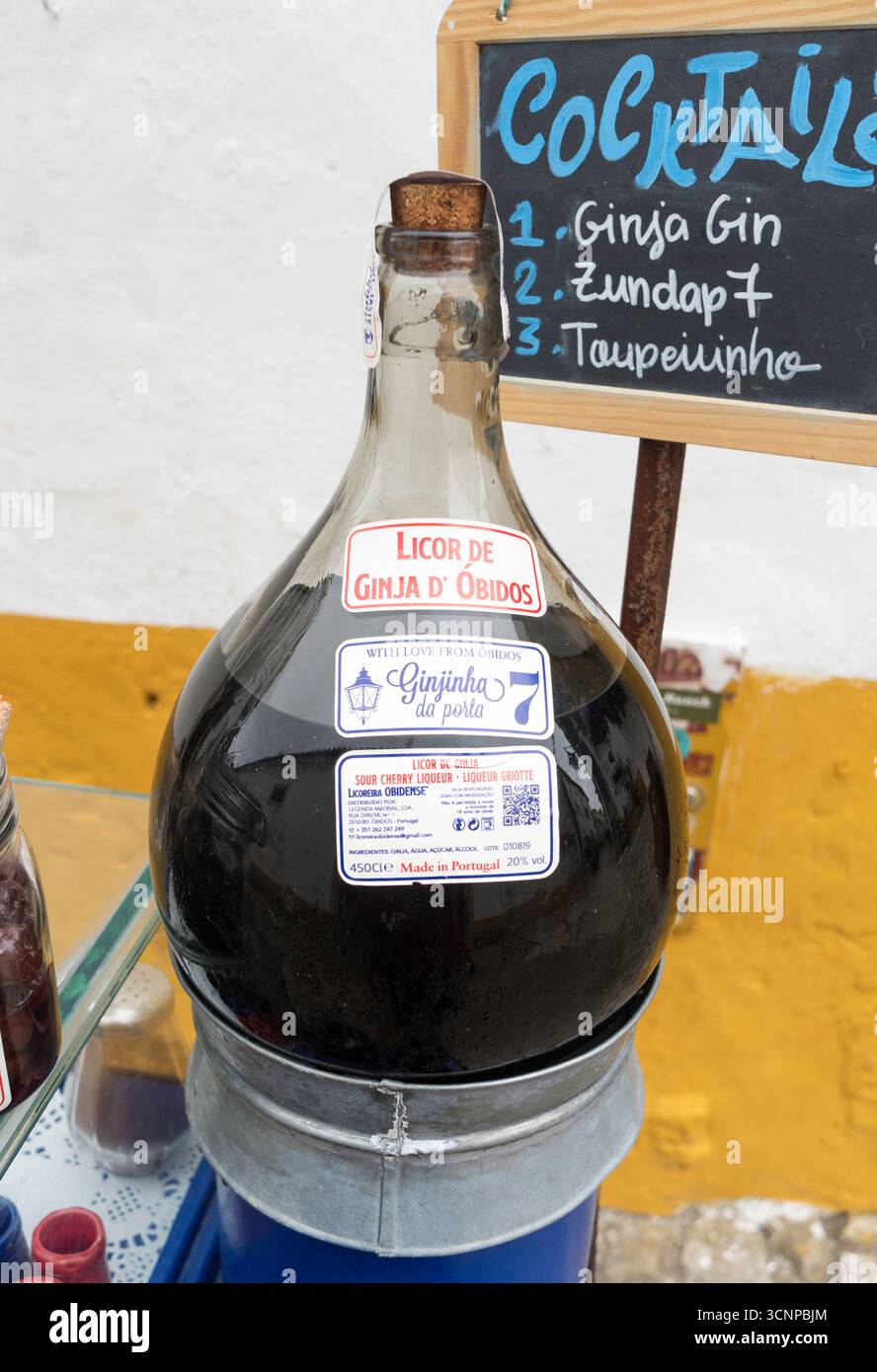 Obidos cherry liqueur, ginja de Óbidos, Óbidos, Portugal, Europe Stock ...