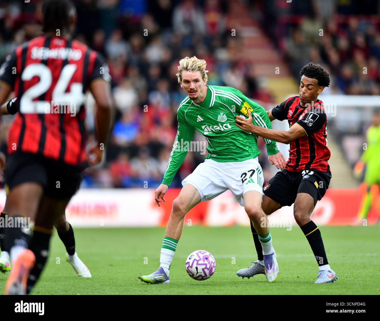 Nick Woltemade of Newcastle United on the ball - AFC Bournemouth v ...