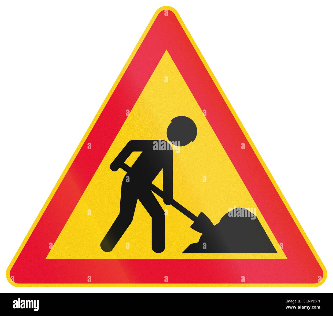 Roadworks warning sign in Cut Out Stock Images & Pictures - Alamy