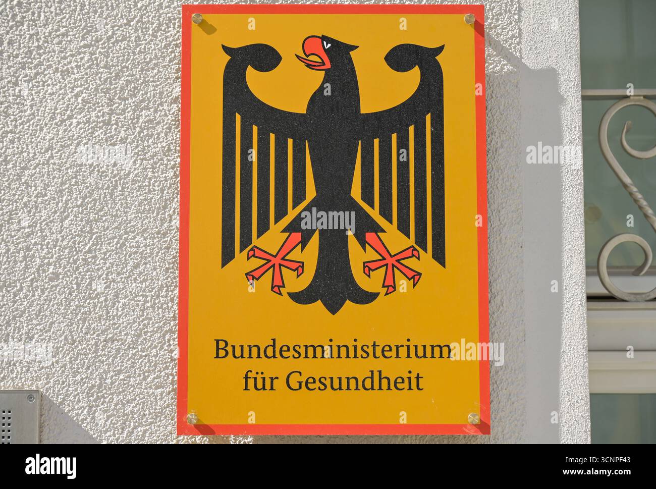 Schild, Bundesministerium für Gesundheit BMG, Bezirk Mitte, Berlin ...