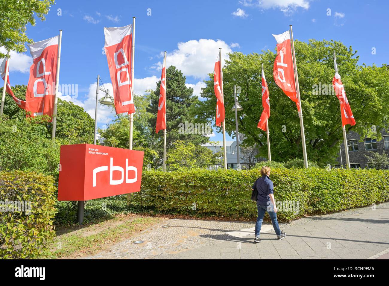 RBB, Logo am Sendezentrum, Rundfunk Berlin Brandenburg, Masurenallee ...