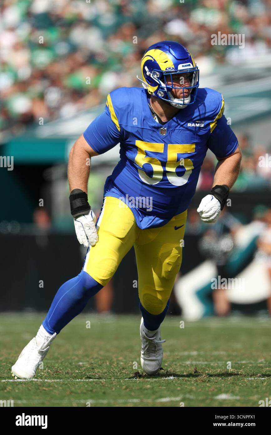 Los Angeles Rams defensive end Braden Fiske (55) in action during the ...