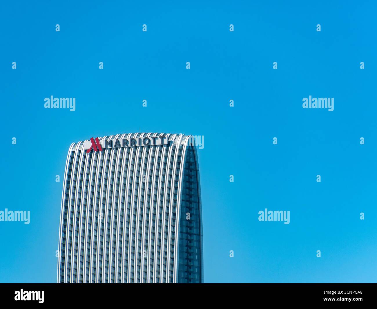 Batumi, Georgia - August 23, 2025: The facade of the Marriott hotel and ...