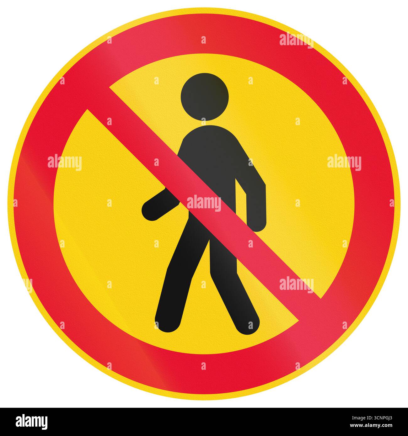 Prohibitory road sign in Finland - Pedestrians prohibited Stock Photo ...