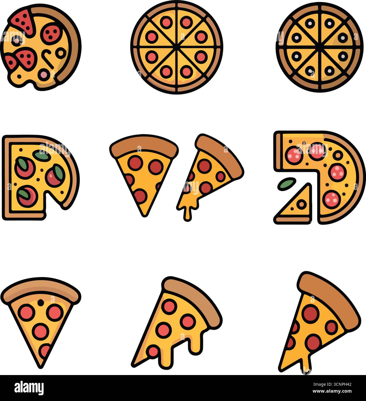 Gourmet pizza icon cartoon Stock Vector Images - Alamy
