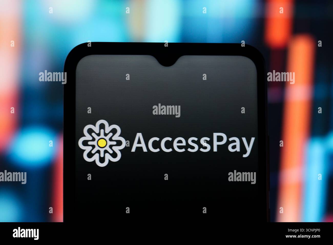 In this photo illustration, the AccessPay (Access Pay) logo is seen ...