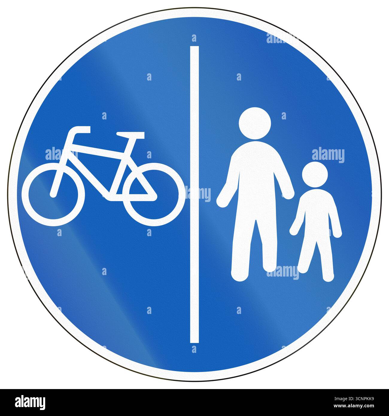Regulatory road sign in Finland - Segregated cycle and pedestrian path ...