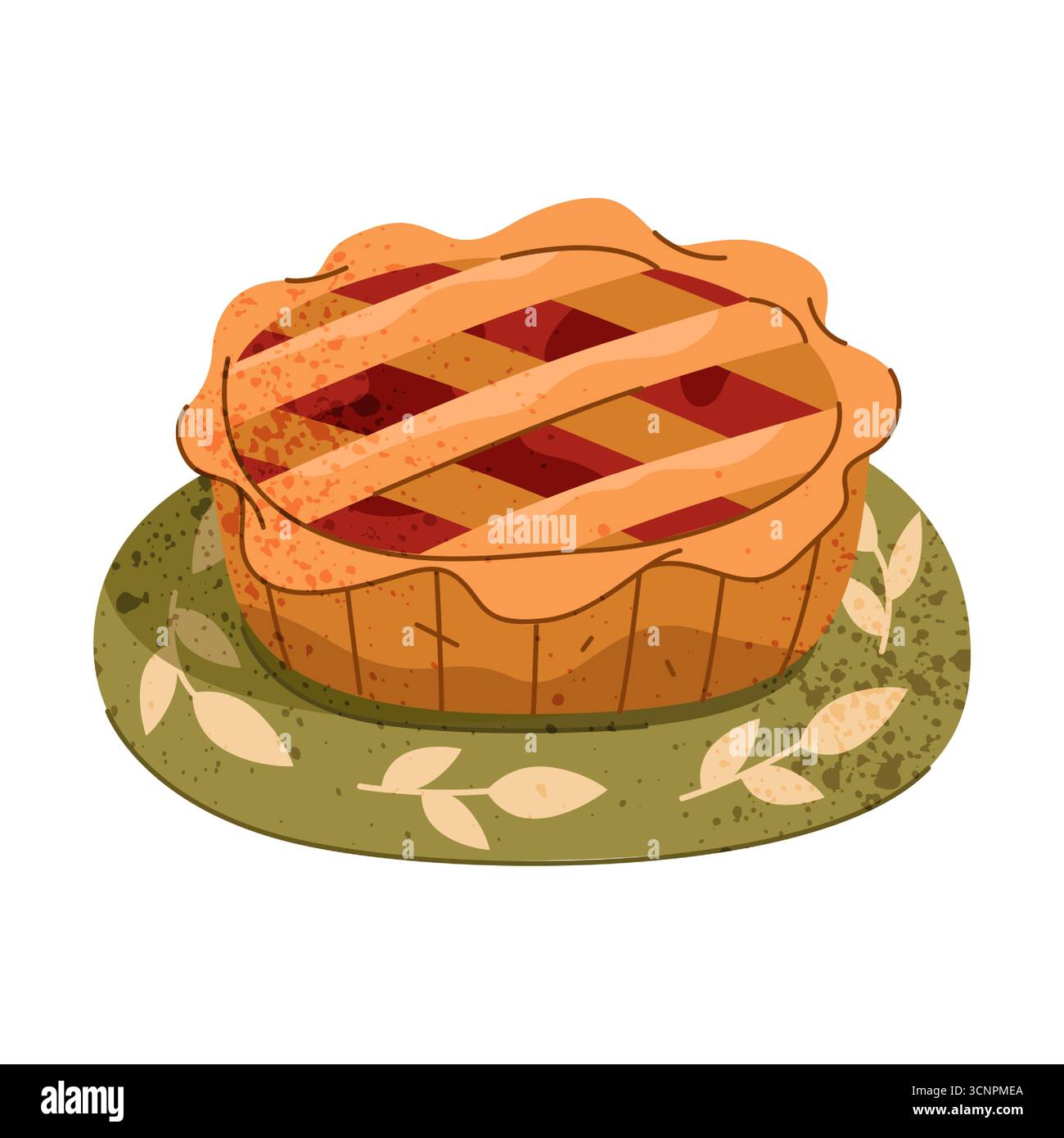 Delicious homemade apple pie in Stock Vector Images - Alamy