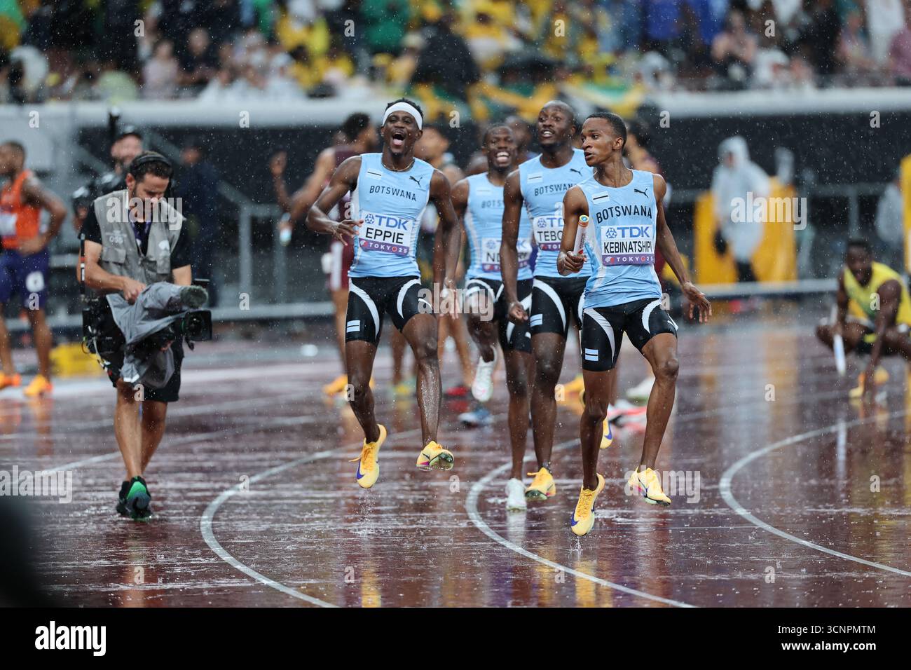 Tokyo, Japan. 21st September, 2025. Botswana claims gold in Men's 4x400 ...