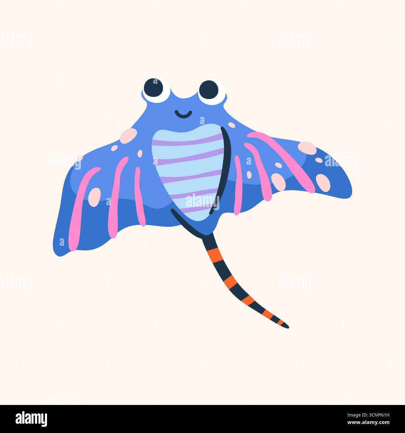 Stingray swimming in ocean Stock Vector Images - Alamy