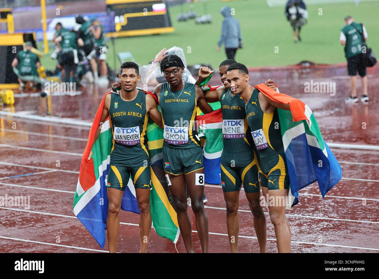 Tokyo, Japan. 21st September, 2025. Botswana claims gold in Men's 4x400 ...