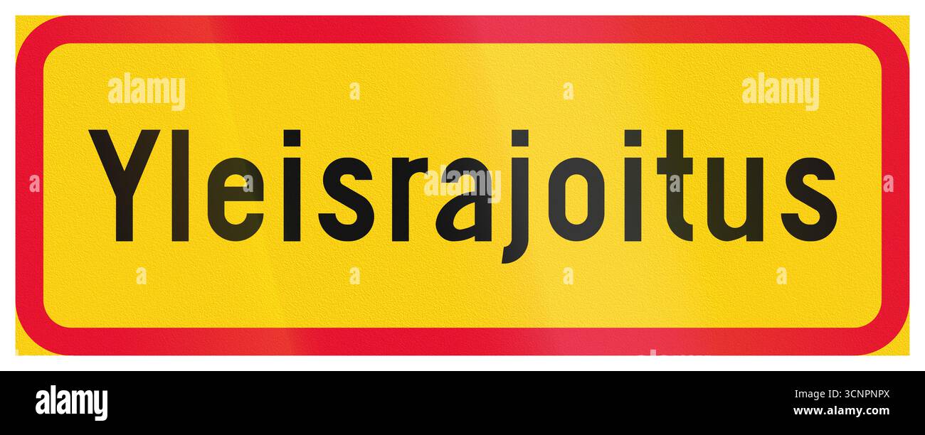 Additional road sign in Finland - General limit Stock Photo - Alamy
