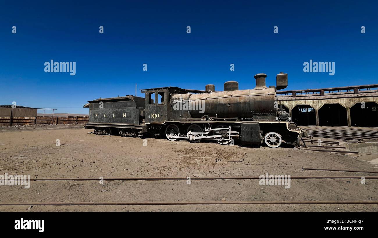 Photo of Baquedano Railway Museum in Chile with old steam locomotives ...