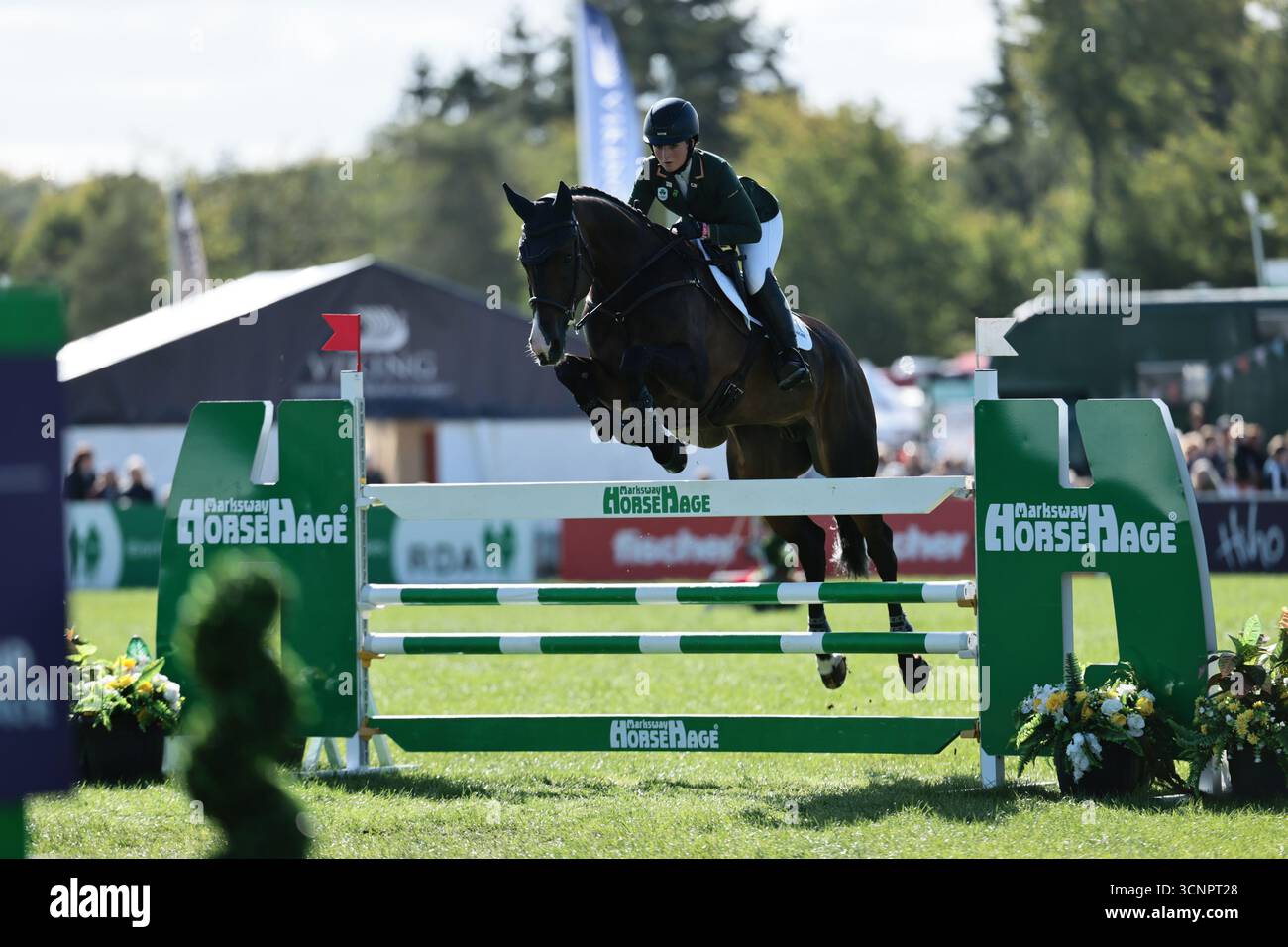 Susannah Berry of Ireland riding Clever Trick during the showjumping at ...