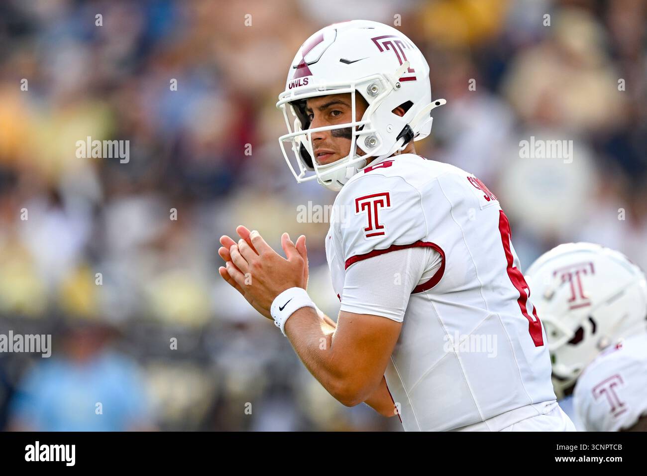 ATLANTA, GA - SEPTEMBER 20: Temple quarterback Evan Simon (6) reacts ...