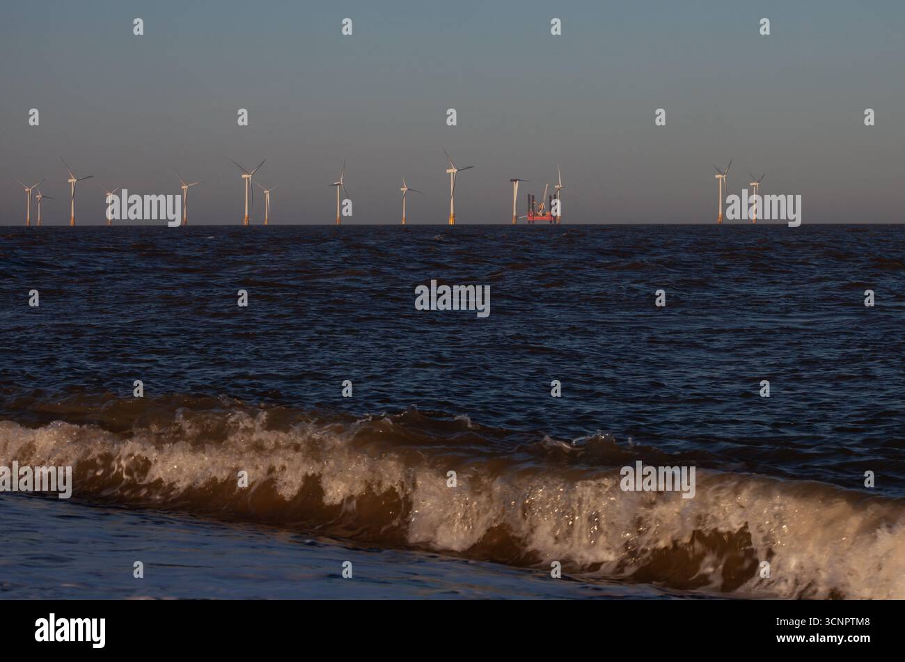 Scorby Sands offshore wind farm, Great Yarmouth, Norfolk, England, UK ...