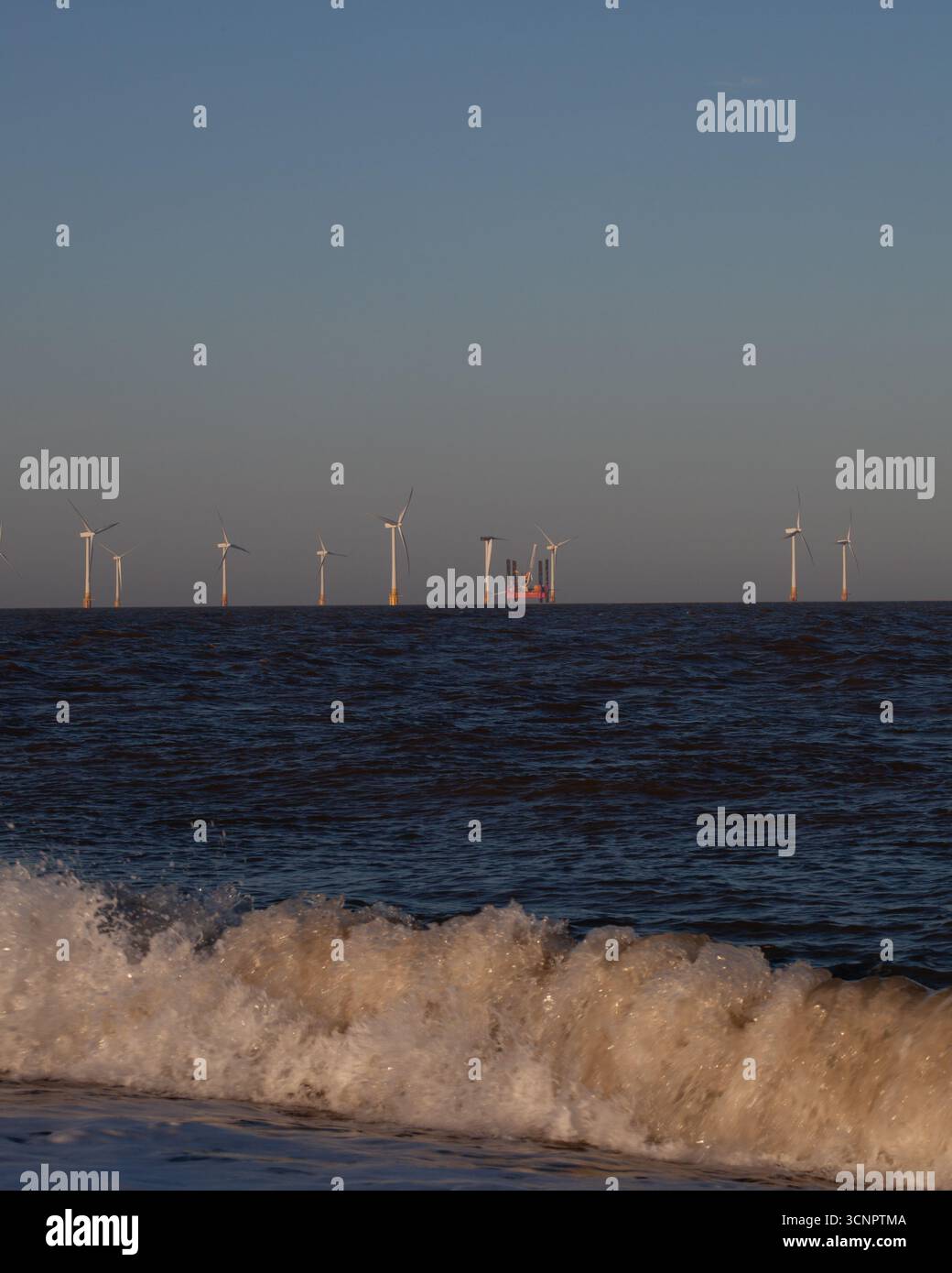 Scorby Sands offshore wind farm, Great Yarmouth, Norfolk, England, UK ...