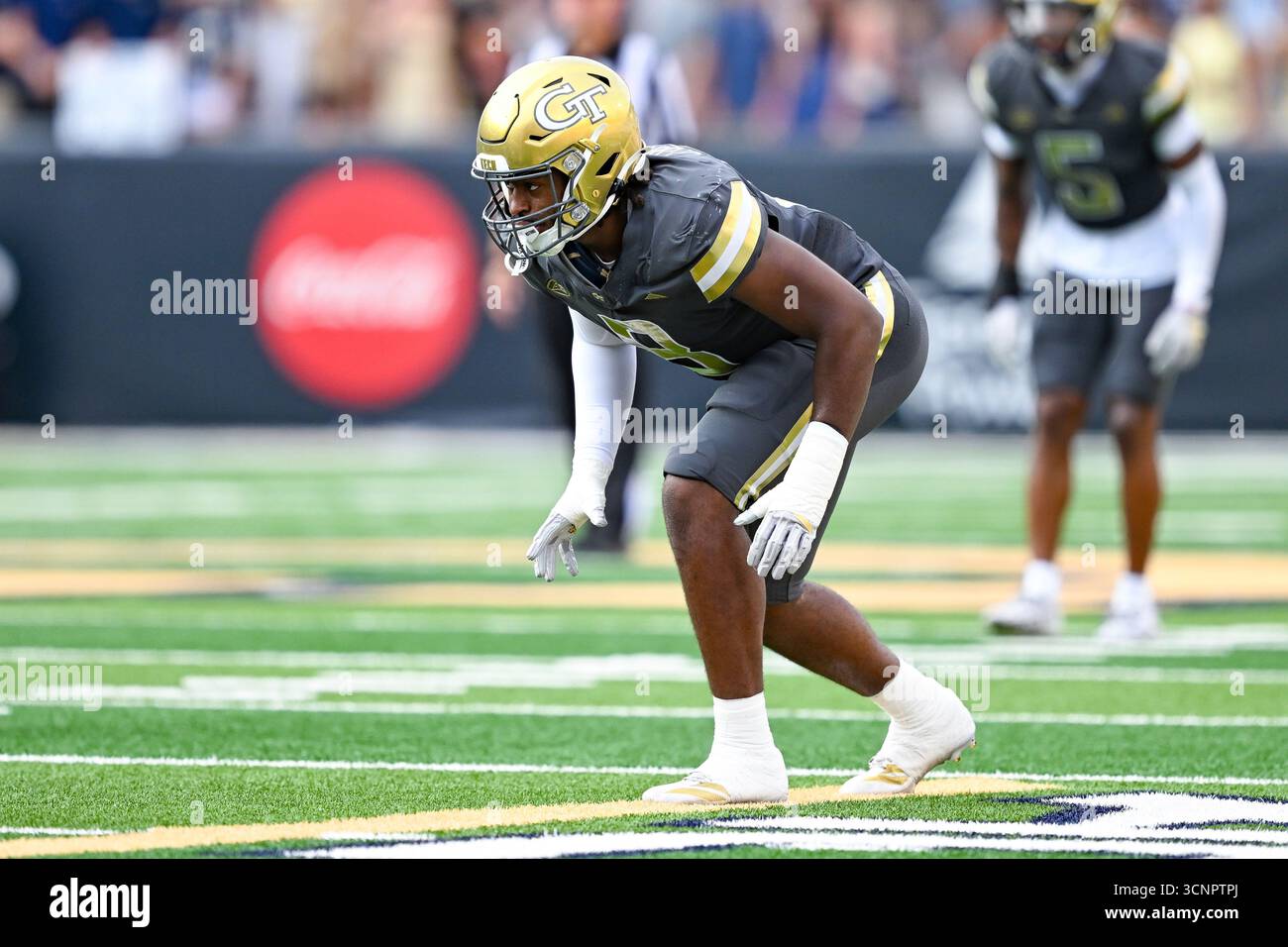 ATLANTA, GA - SEPTEMBER 20: Georgia Tech defensive lineman Jordan Boyd (8) gets set during the ...