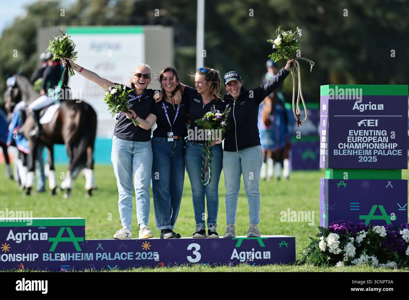 Grooms for French team during the prize giving ceremony at the Agria ...