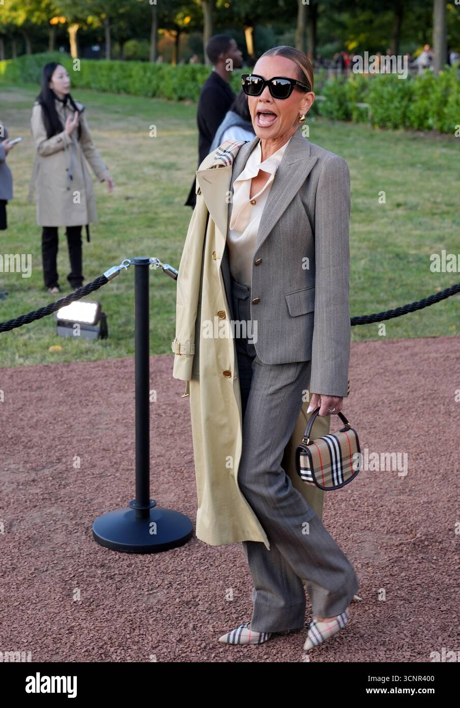 Vanessa Williams arriving for the Burberry show in Perks Field, London ...