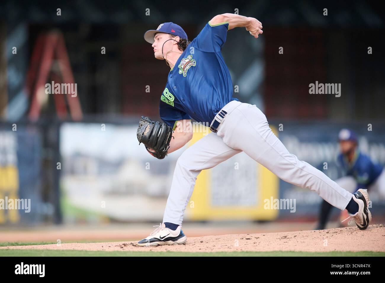 Hub City Spartanburgers starting pitcher Dylan MacLean (28) delivers a ...