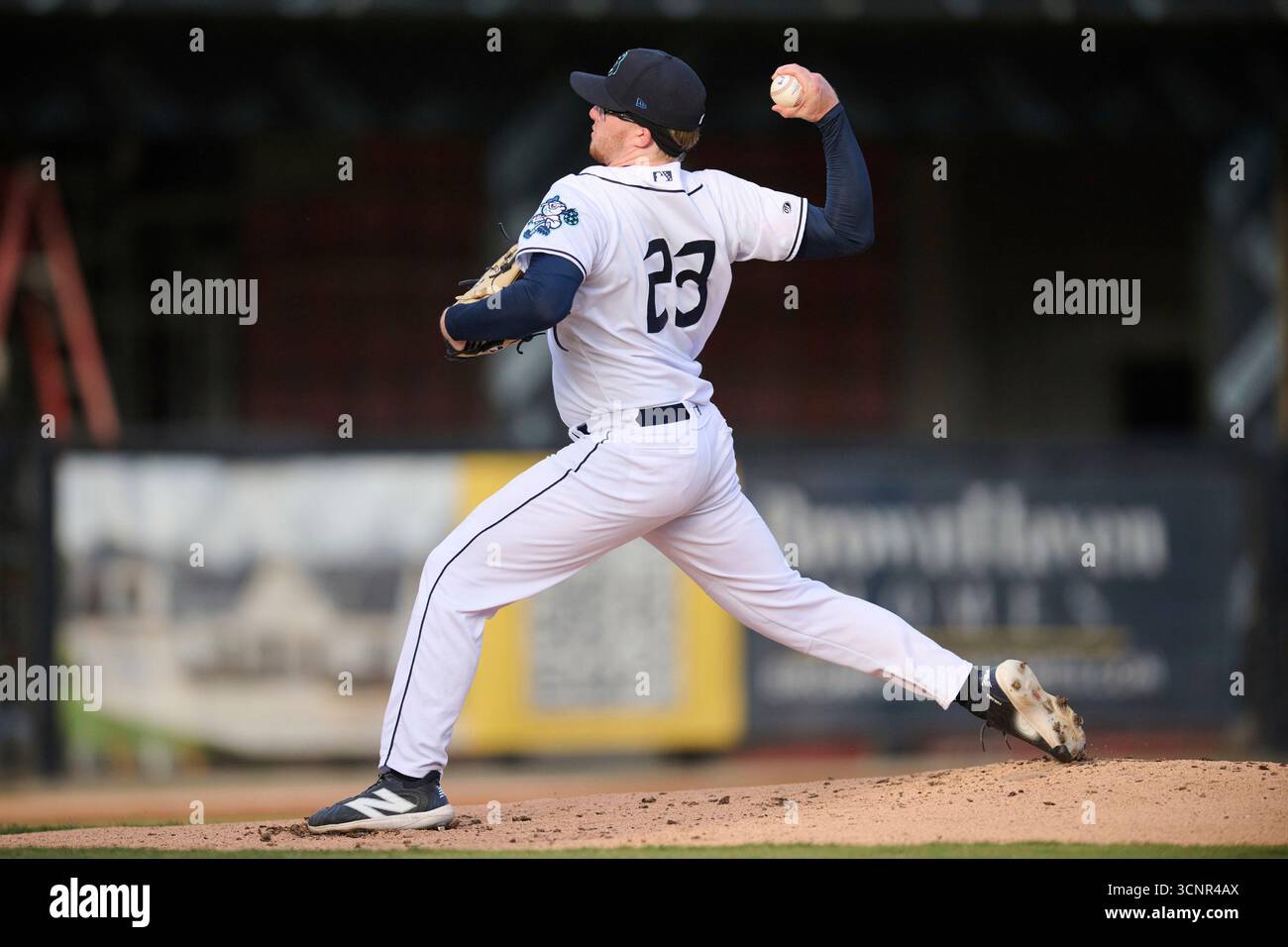 Asheville Tourists starting pitcher Dylan Howard (23) delivers a pitch ...