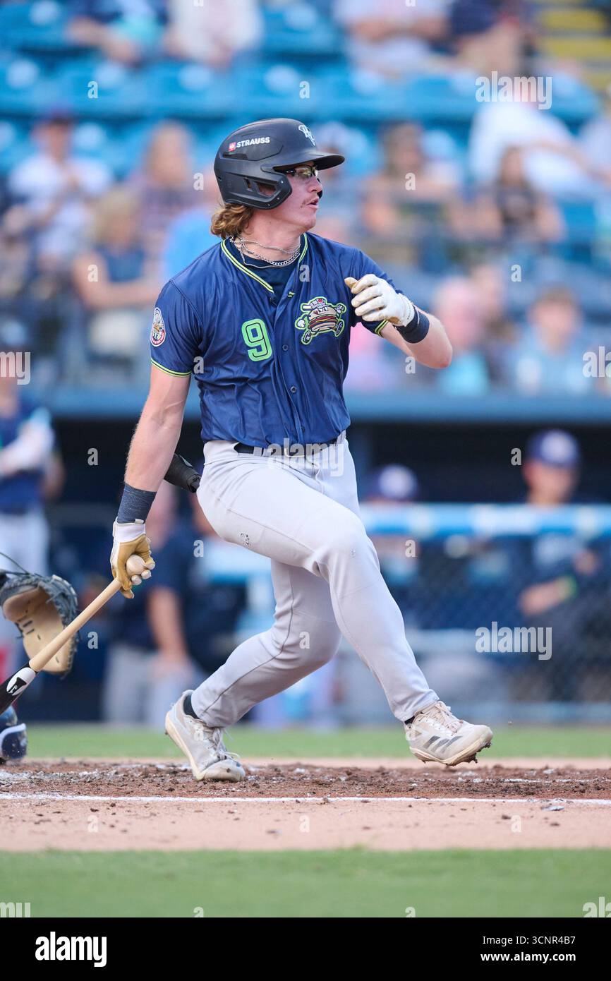 Hub City Spartanburgers Rafe Perich (9) at bat during a game against ...