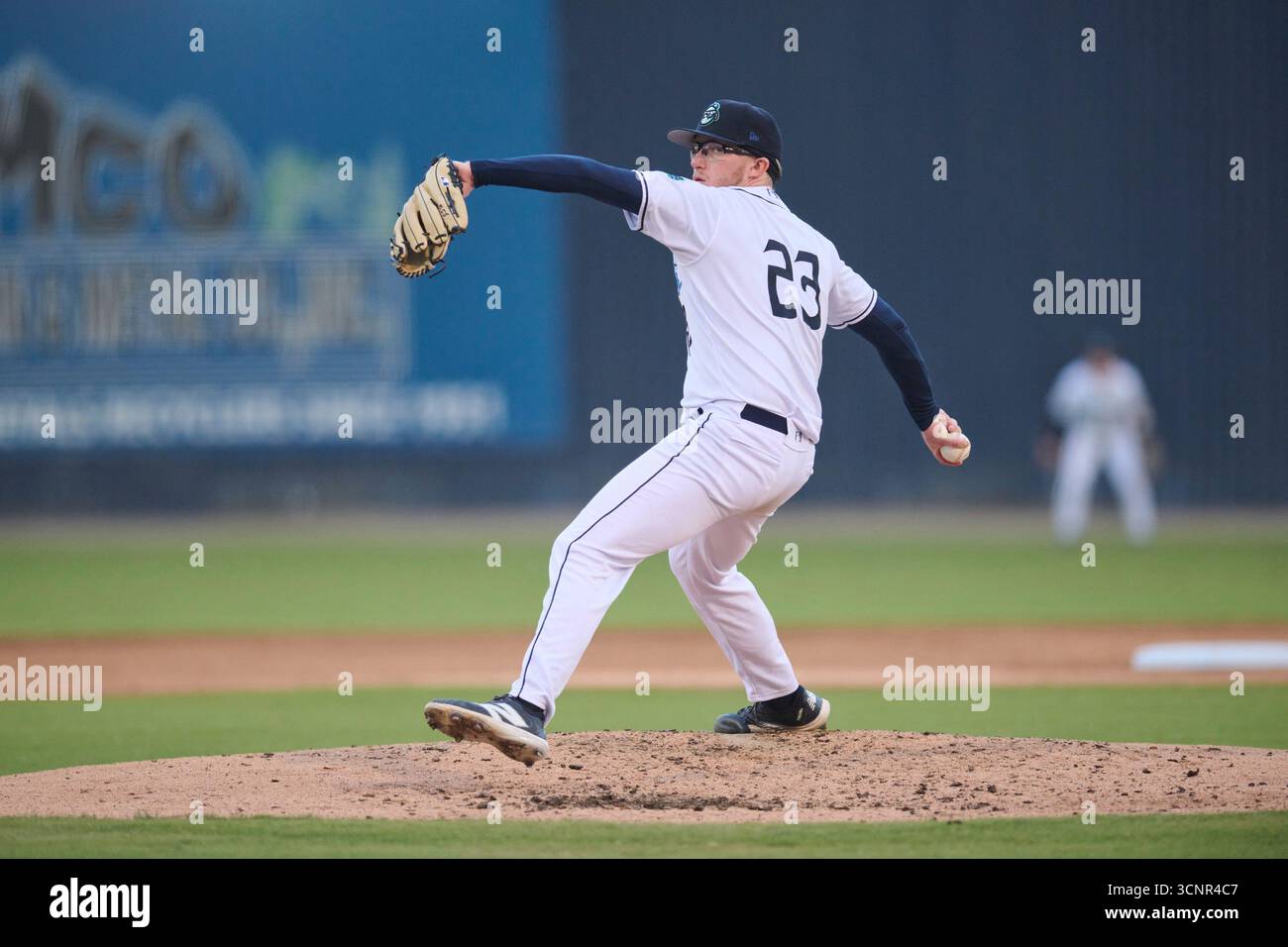 Asheville Tourists starting pitcher Dylan Howard (23) delivers a pitch ...