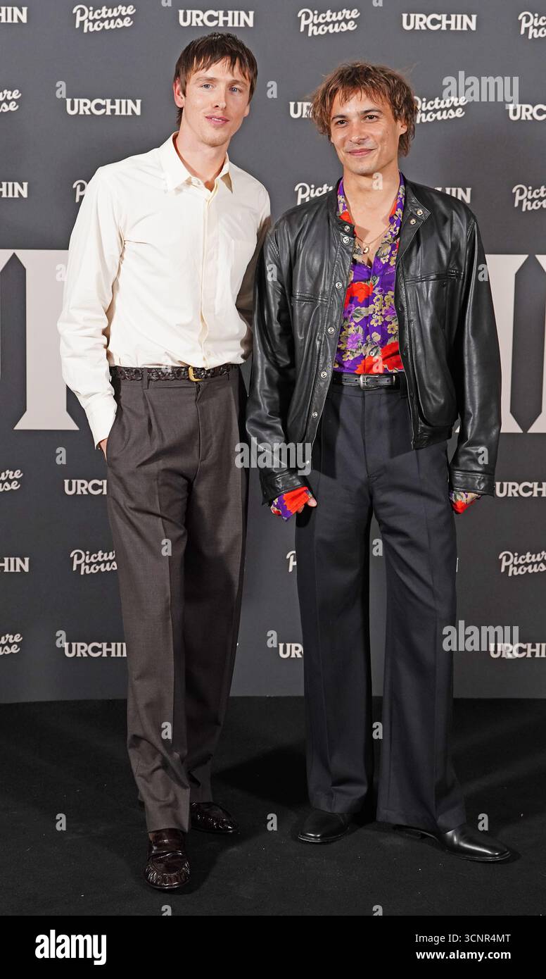 Harris Dickinson (left) and Frank Dillane arriving for the premiere of ...