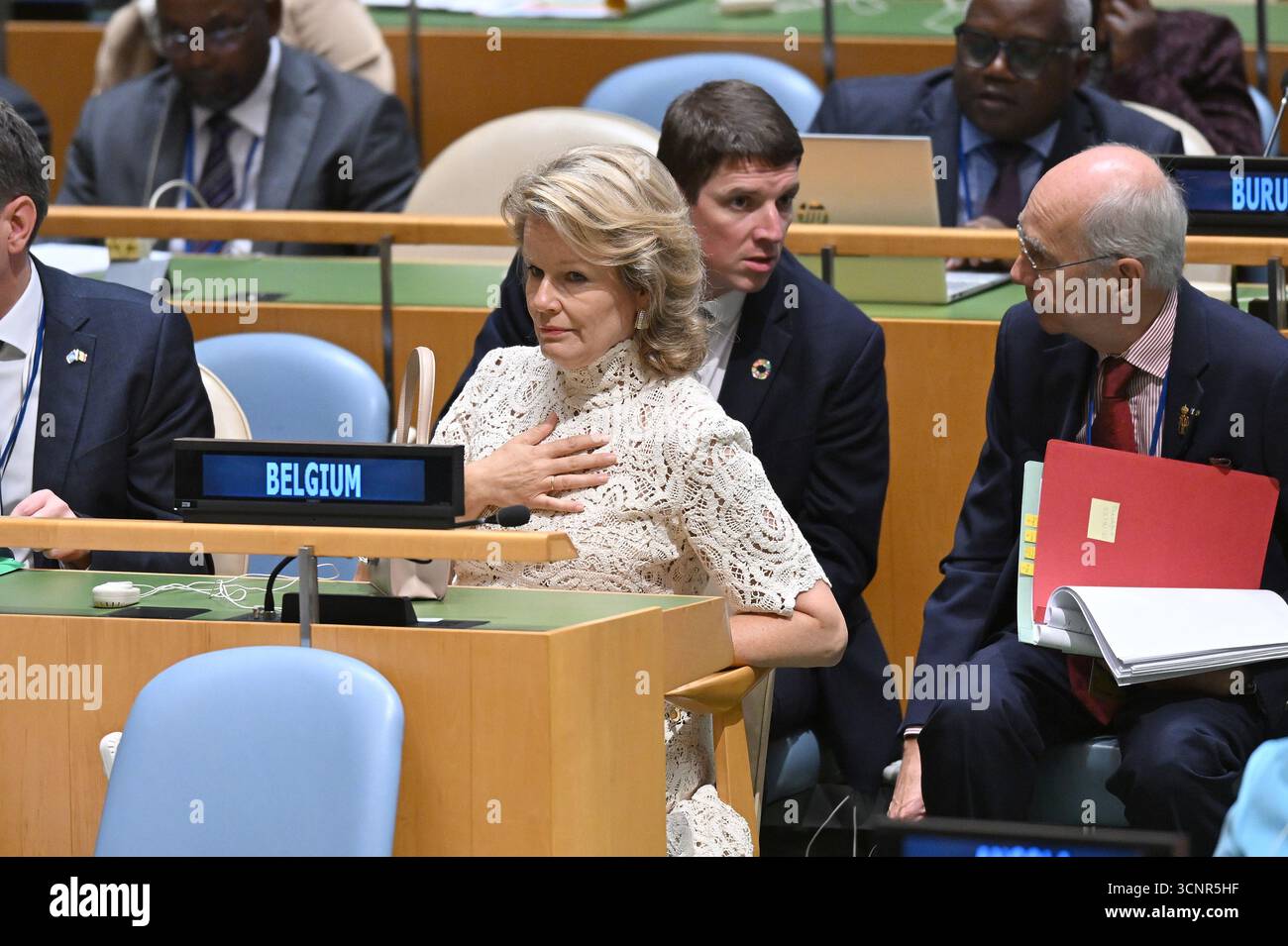 Queen Mathilde of Belgium seemed inside the United Nations General ...