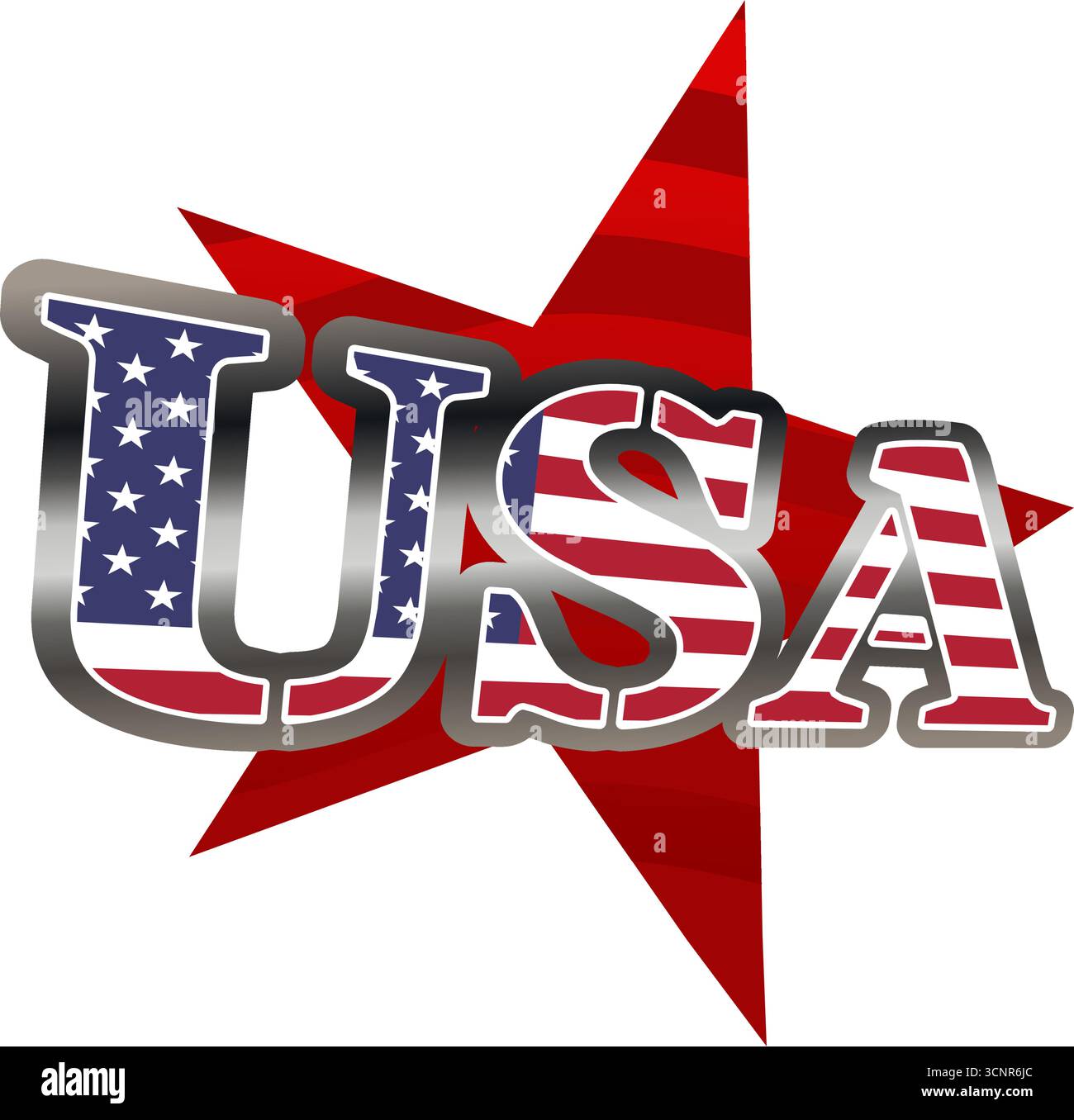 Usa flag lettering Cut Out Stock Images & Pictures - Alamy
