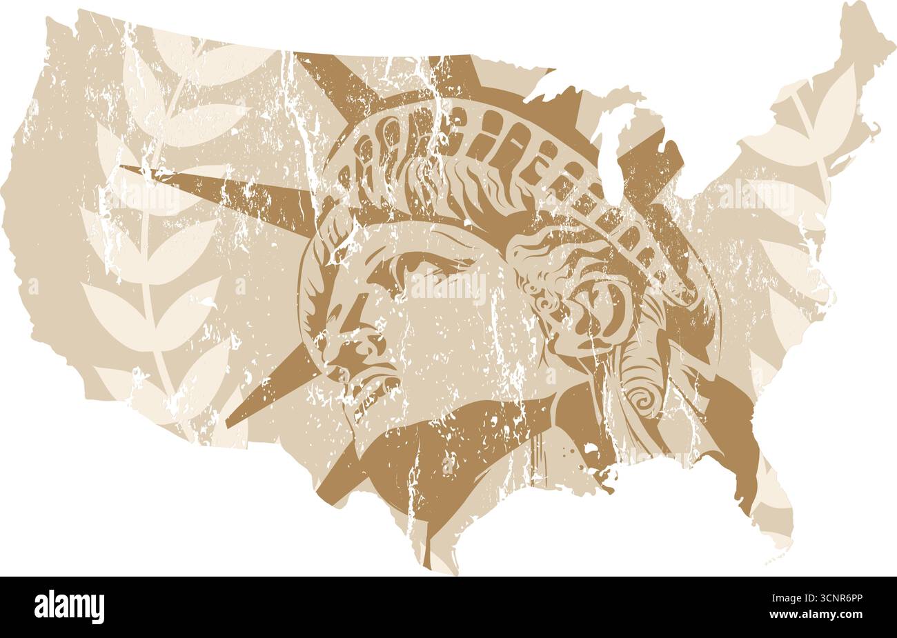 Grunge usa map with statue of liberty Stock Vector Image & Art - Alamy
